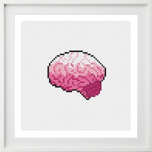 Brain Cross Stitch Pattern, Nerdy, Anatomy, Science, Small, Mini ...