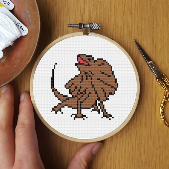 Frill Necked Lizard Cross Stitch Pattern Australian Cross | Etsy