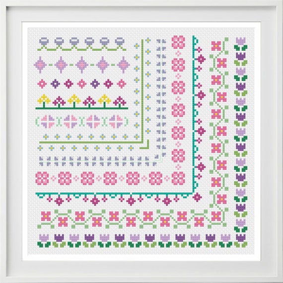 Easy Cross Stitch Floral Border Patterns