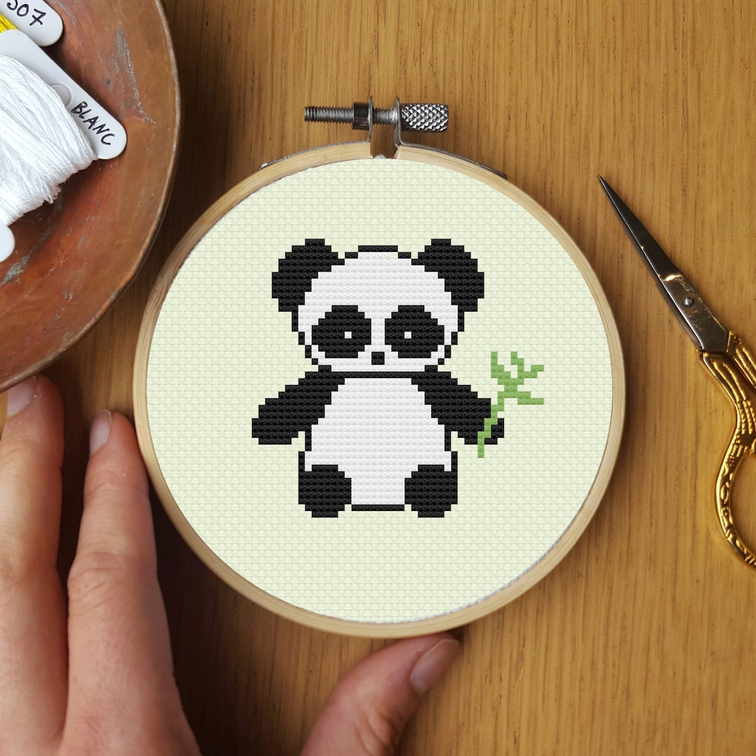 Panda Cross Stitch Pattern, Instant Digital Download, Mini Pattern ...