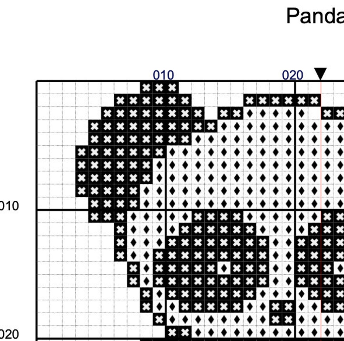 Panda Cross Stitch Pattern Instant Digital Download Mini | Etsy