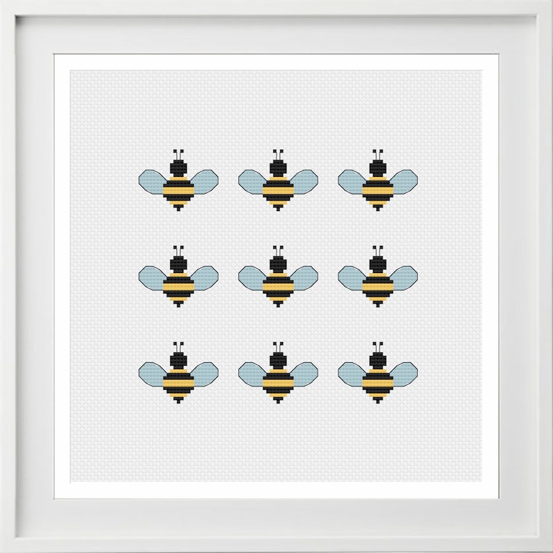 Bees Cross Stitch Pattern, Instant Download, Modern, Small, Mini ...