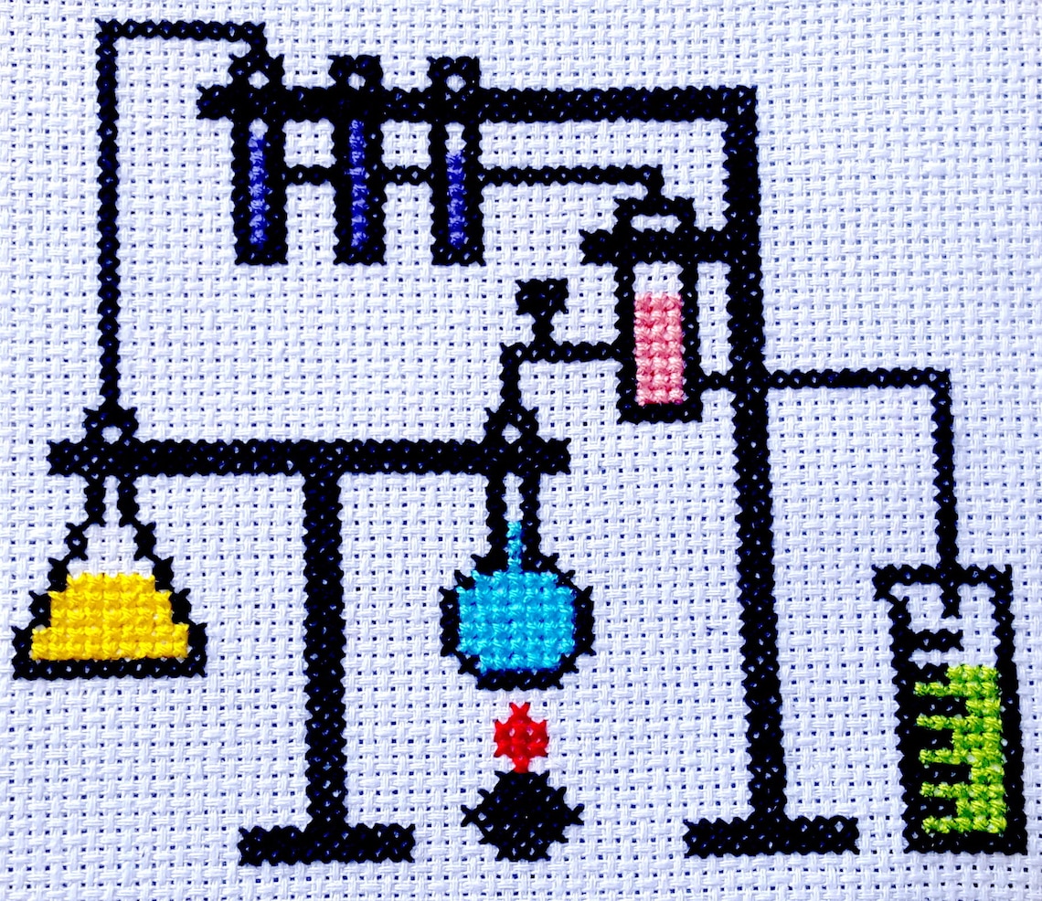 Cross Stitch Kit Chemistry Lab Science Modern | Etsy