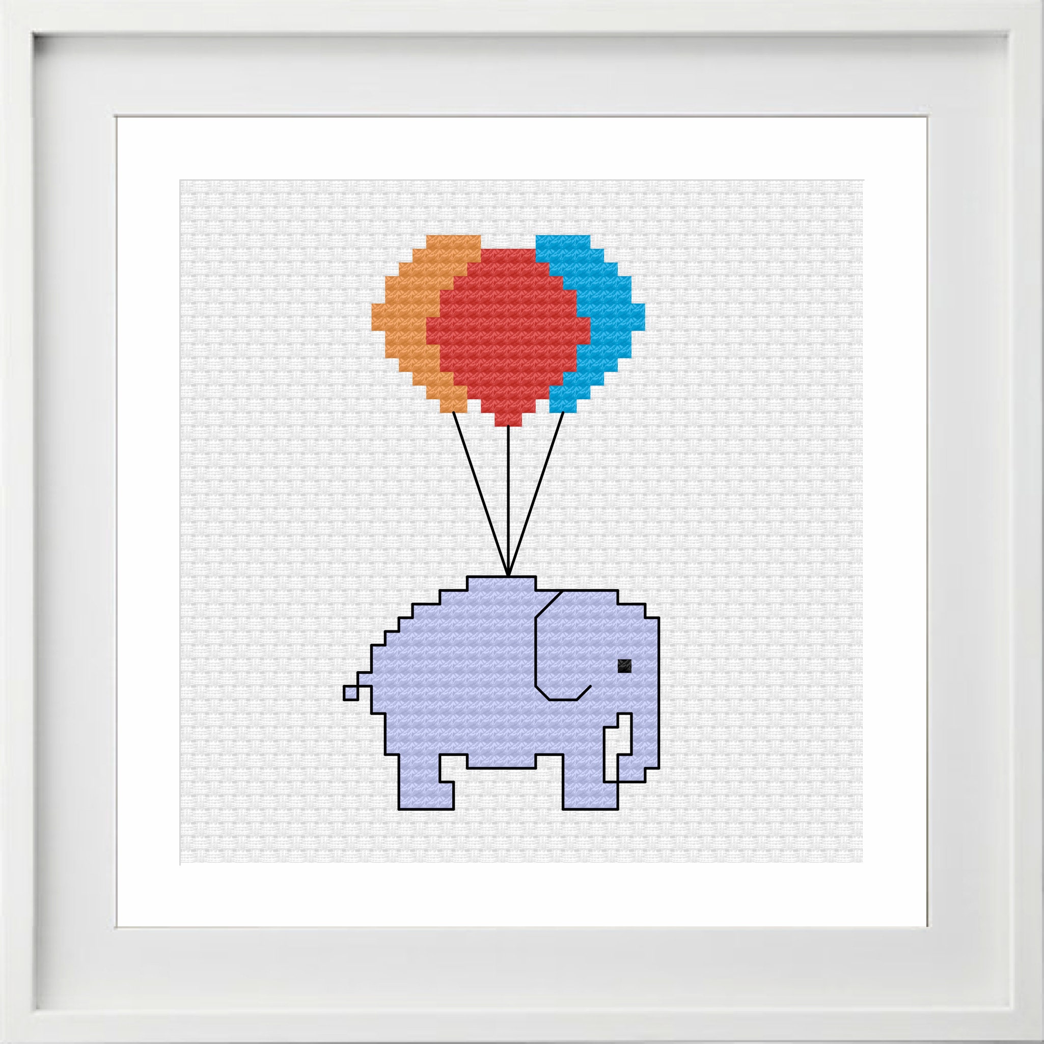 Elephant With Balloons Cross Stitch Pattern Instant Download - Etsy