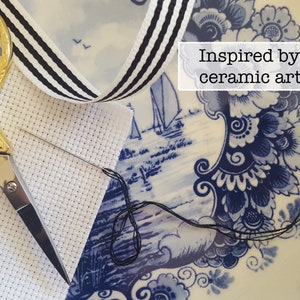 Cross Stitch Borders Pattern Delft | Floral | Instant Download | Modern ...