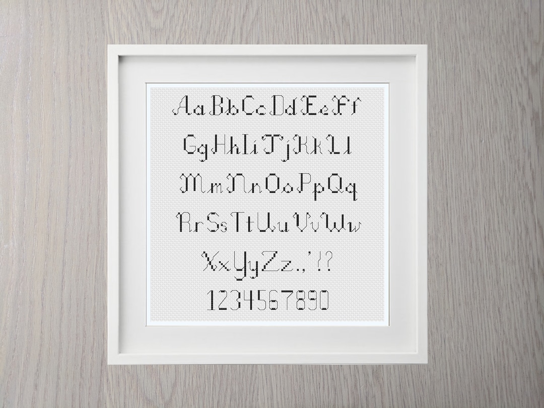 Small Cursive Cross Stitch Alphabet Letters With Numbers and ...