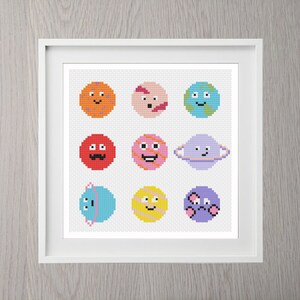 Planets Cross Stitch Pattern PDF | Science Cross Stitch | Nerd Cross ...