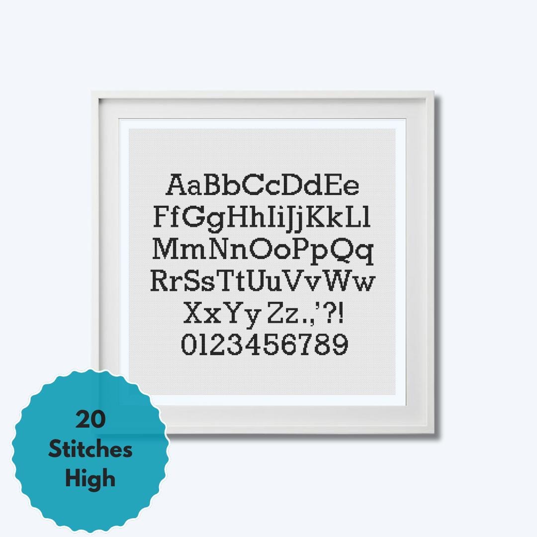 Cross Stitch Alphabet Pattern With Punctuation and Numbers Cross Stitch ...