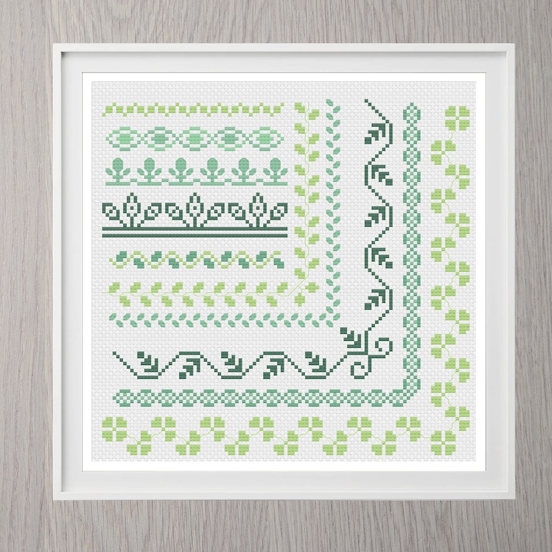 Cross Stitch Leaves Vines - Etsy