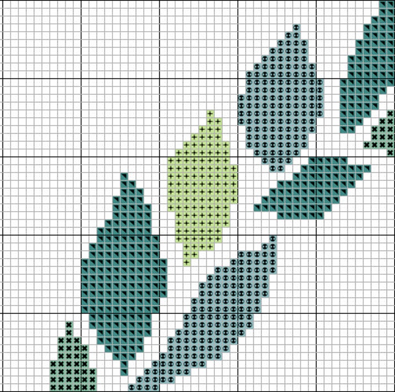 Cross Stitch Pattern Large Wreath of Leaves Modern Border - Etsy