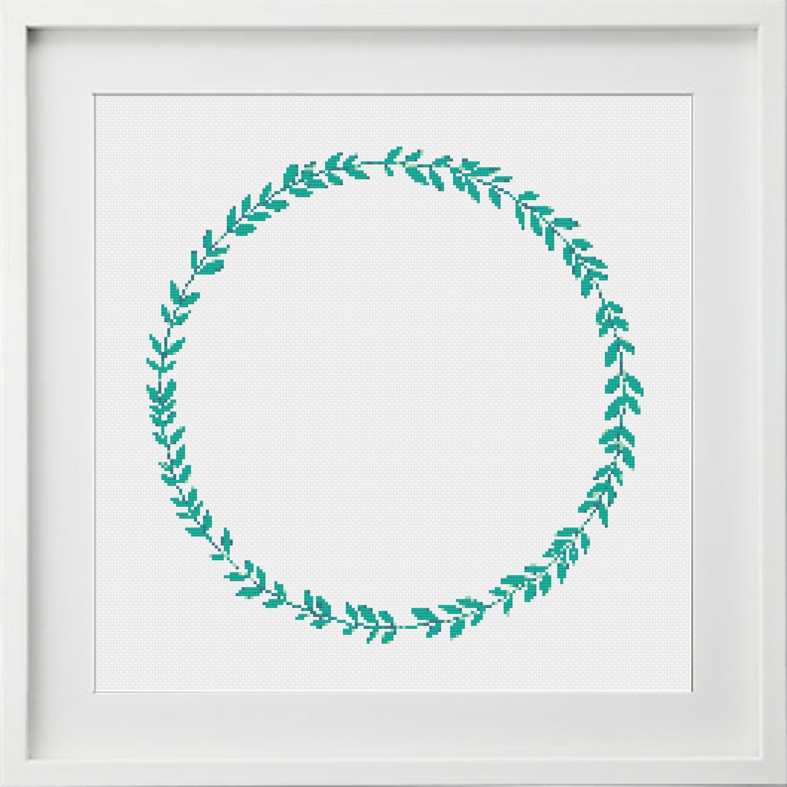 Cross Stitch Pattern Border Wreath of Leaves Instant - Etsy