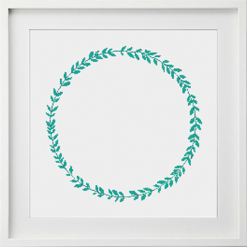 Cross Stitch Pattern Border Wreath of Leaves Instant - Etsy