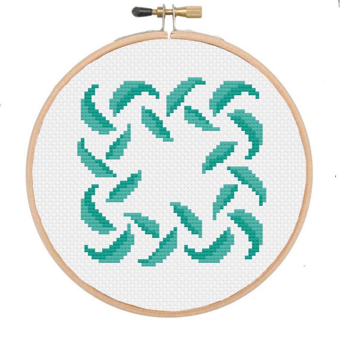Cross Stitch Borders Pattern Leaves Leaf Modern Instant - Etsy