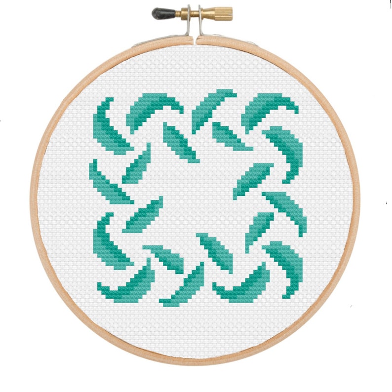 Cross Stitch Borders Pattern Leaves Leaf Modern | Instant Download ...