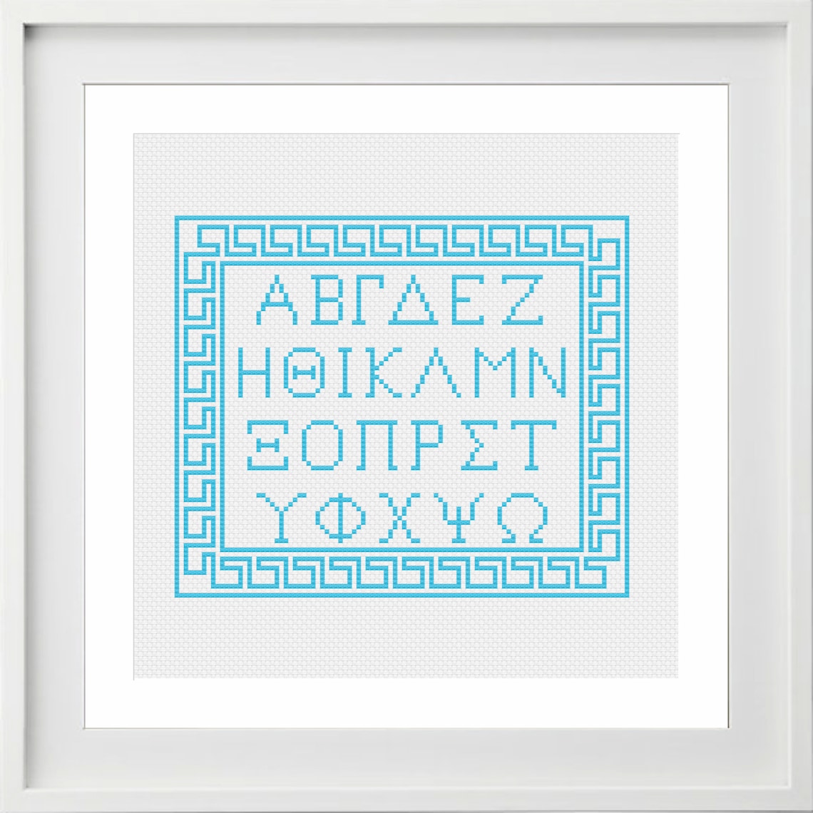 Greek Alphabet Capital Letters Cross Stitch Pattern Instant - Etsy