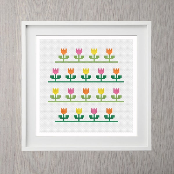 Tulip Cross Stitch - Etsy