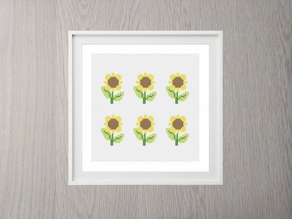 Simple Sunflower Pattern Sunflower Cross Stitch Kit With Hoop, DIY