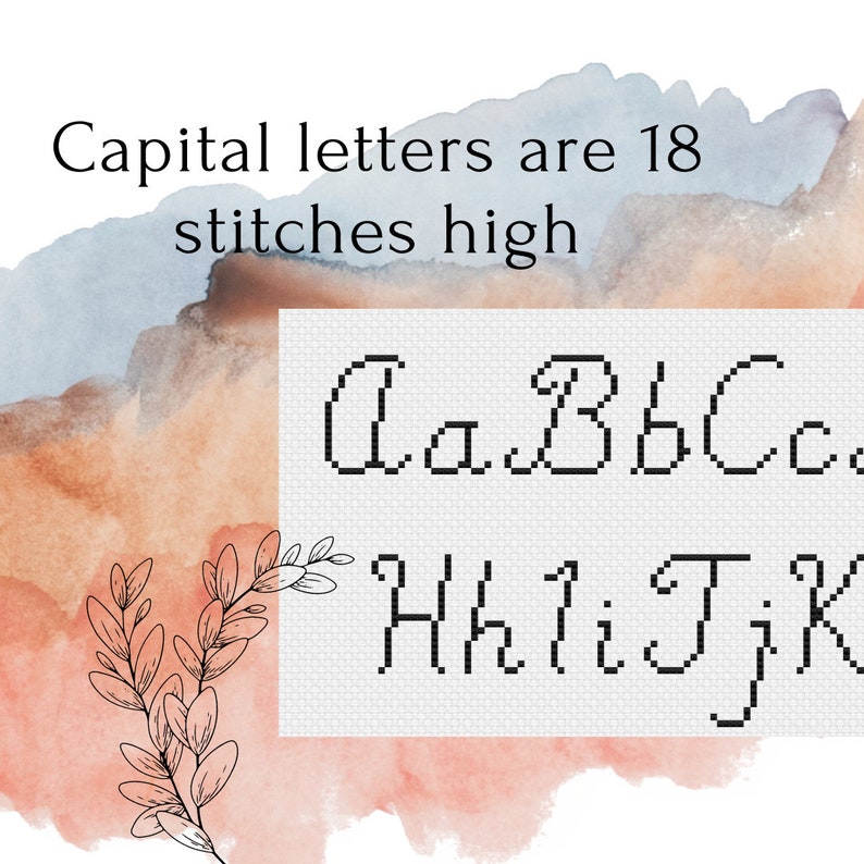 Cursive Cross Stitch Alphabet Letters With Numbers and | Etsy