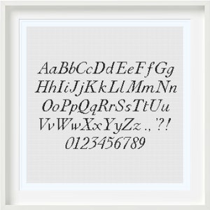 Cross Stitch Alphabet Pattern With Punctuation and Numbers Cross Stitch ...
