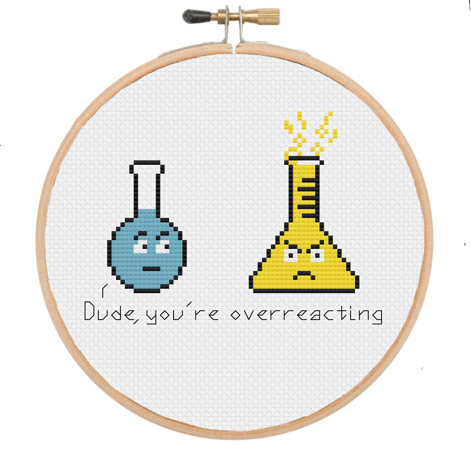 Overreacting Cross Stitch Pattern Chemistry Cross Stitch | Etsy