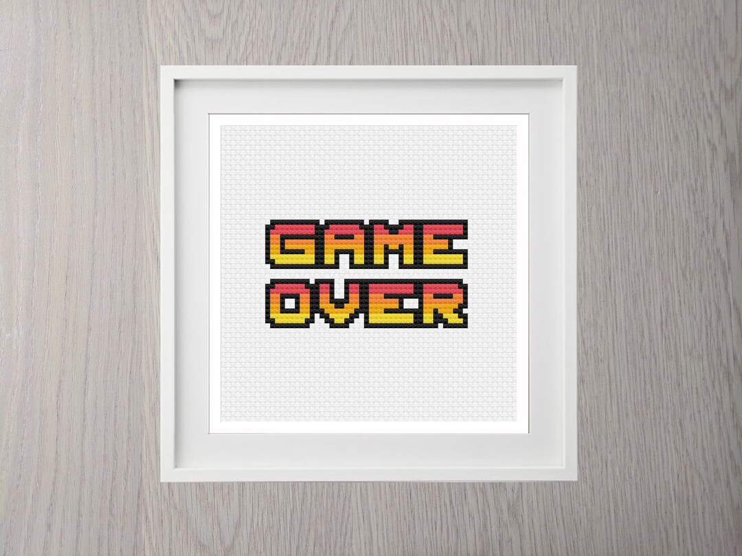 Game Over Cross Stitch Pattern, Instant Download, Nerdy, Retro, Funny ...