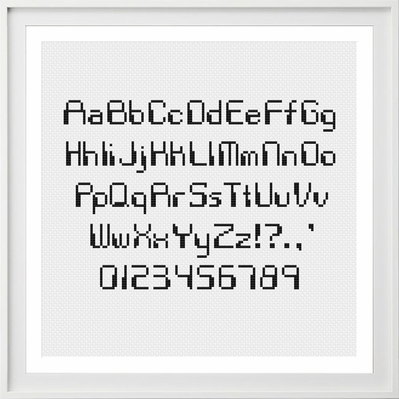 Cross Stitch Alphabet Pattern Retro Digital Font With Numbers - Etsy