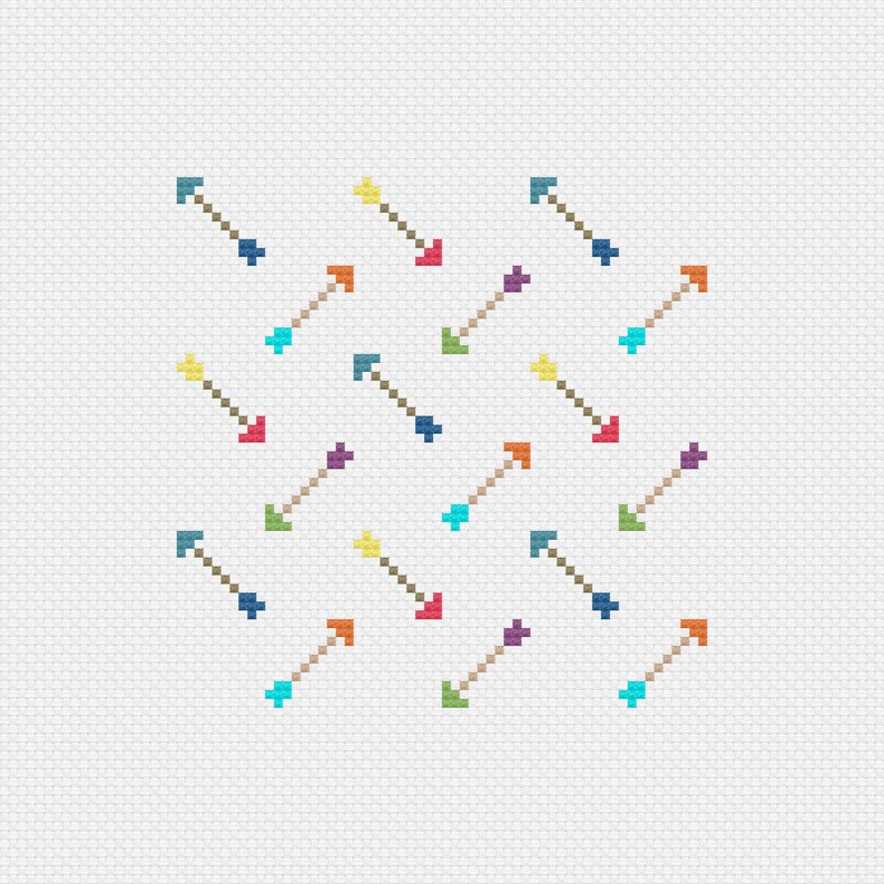 Mini Arrows Cross Stitch Pattern, Instant Download, Modern, Simple ...