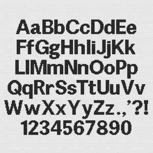 Cross Stitch Alphabet Pattern With Punctuation and Numbers Cross Stitch ...