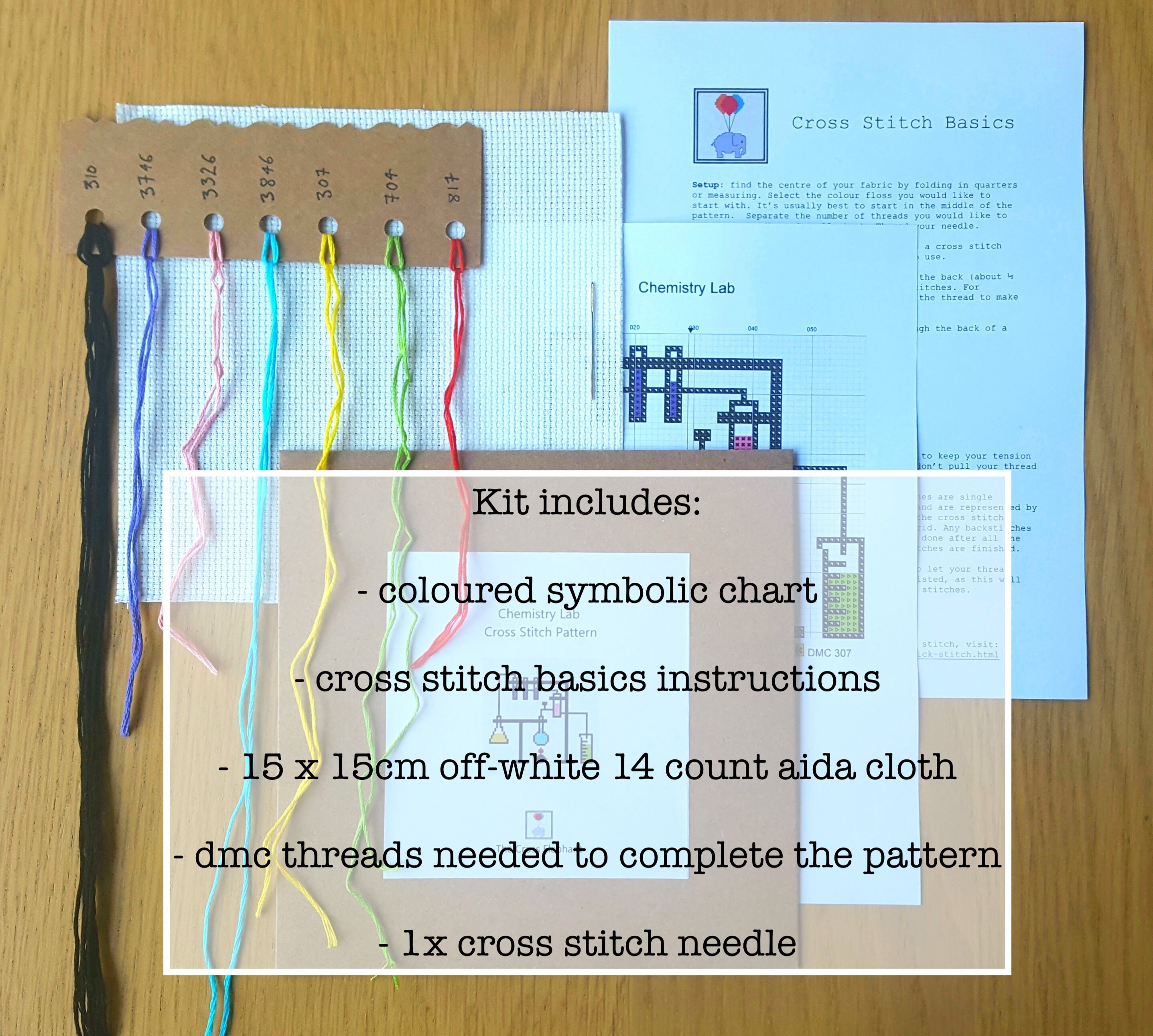 Cross Stitch Kit Chemistry Lab Science Modern | Etsy