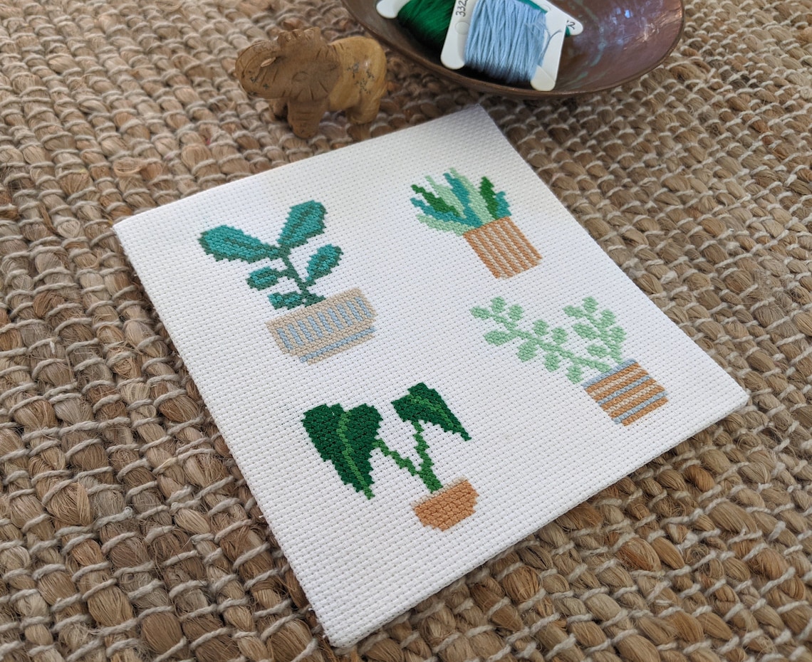 Pot Plants Cross Stitch Pattern Instant Download Modern | Etsy