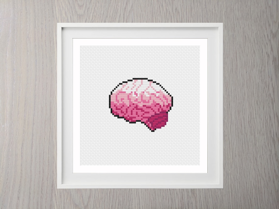 Brain Cross Stitch Pattern, Nerdy, Anatomy, Science, Small, Mini ...