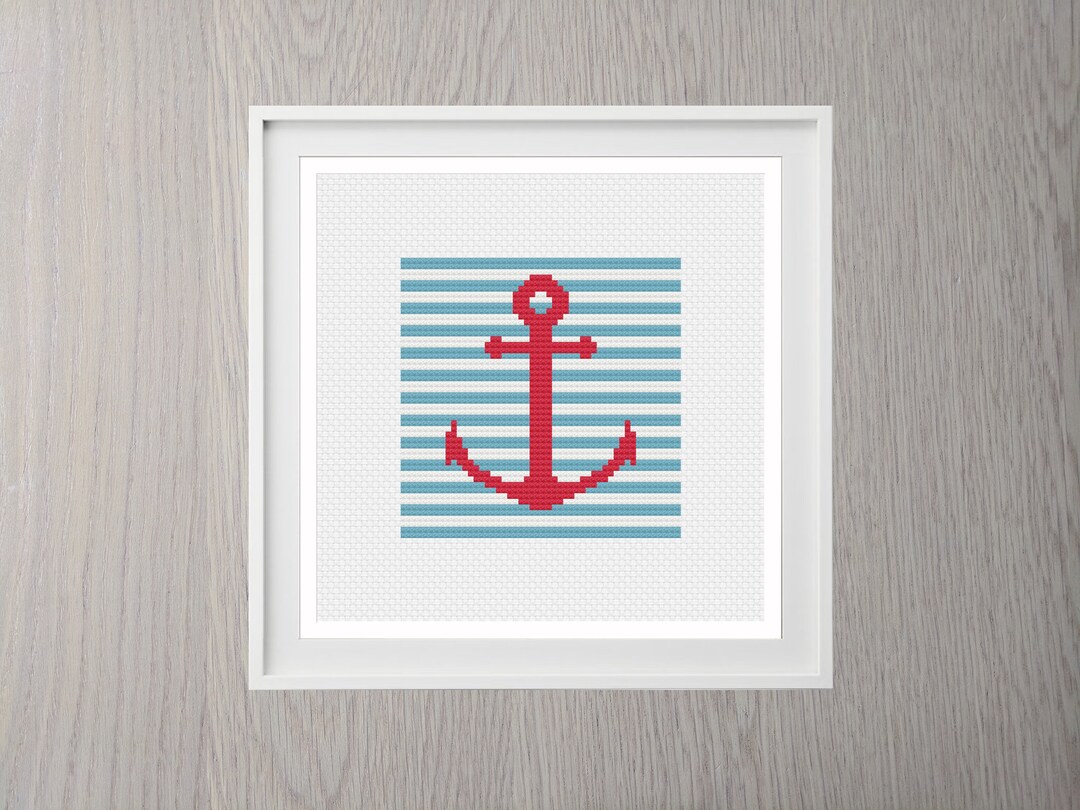 Anchor Cross Stitch Pattern, Instant Download, Sea, Boy, Nursery ...