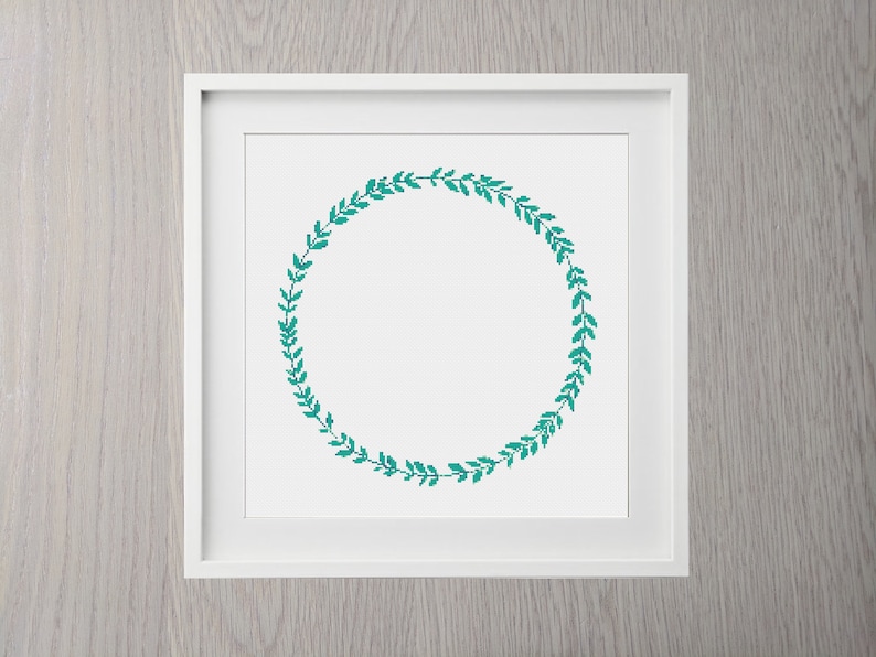 Cross Stitch Pattern Border Wreath of Leaves Instant - Etsy