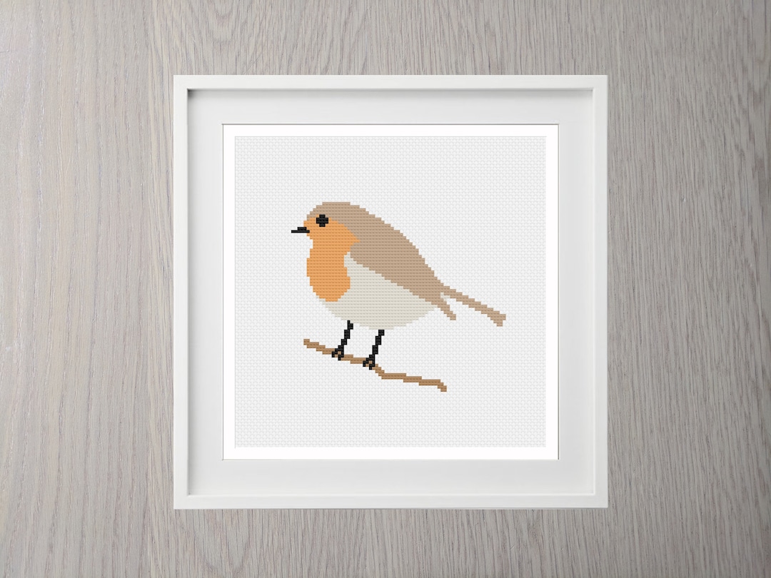 Robin Cross Stitch Pattern Instant Download, Modern, Simple, Peter ...