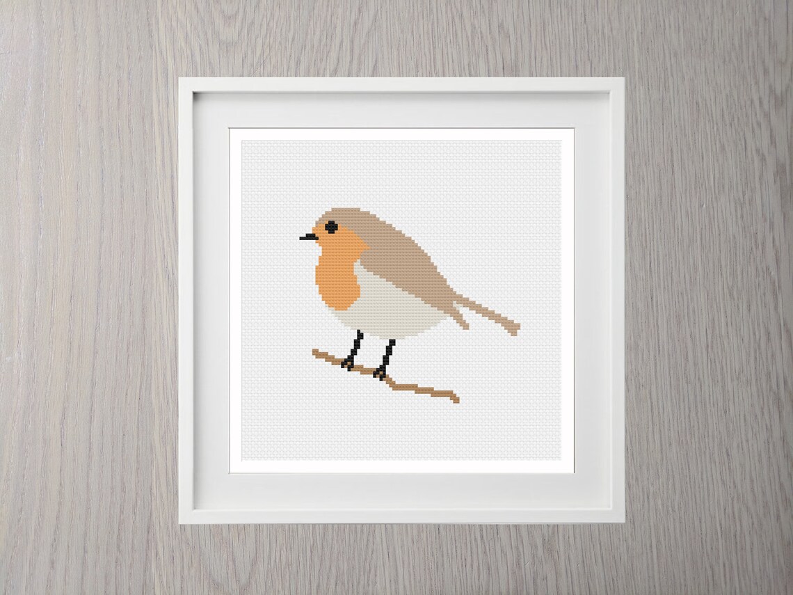 Robin Cross Stitch Pattern Instant Download Modern Simple | Etsy