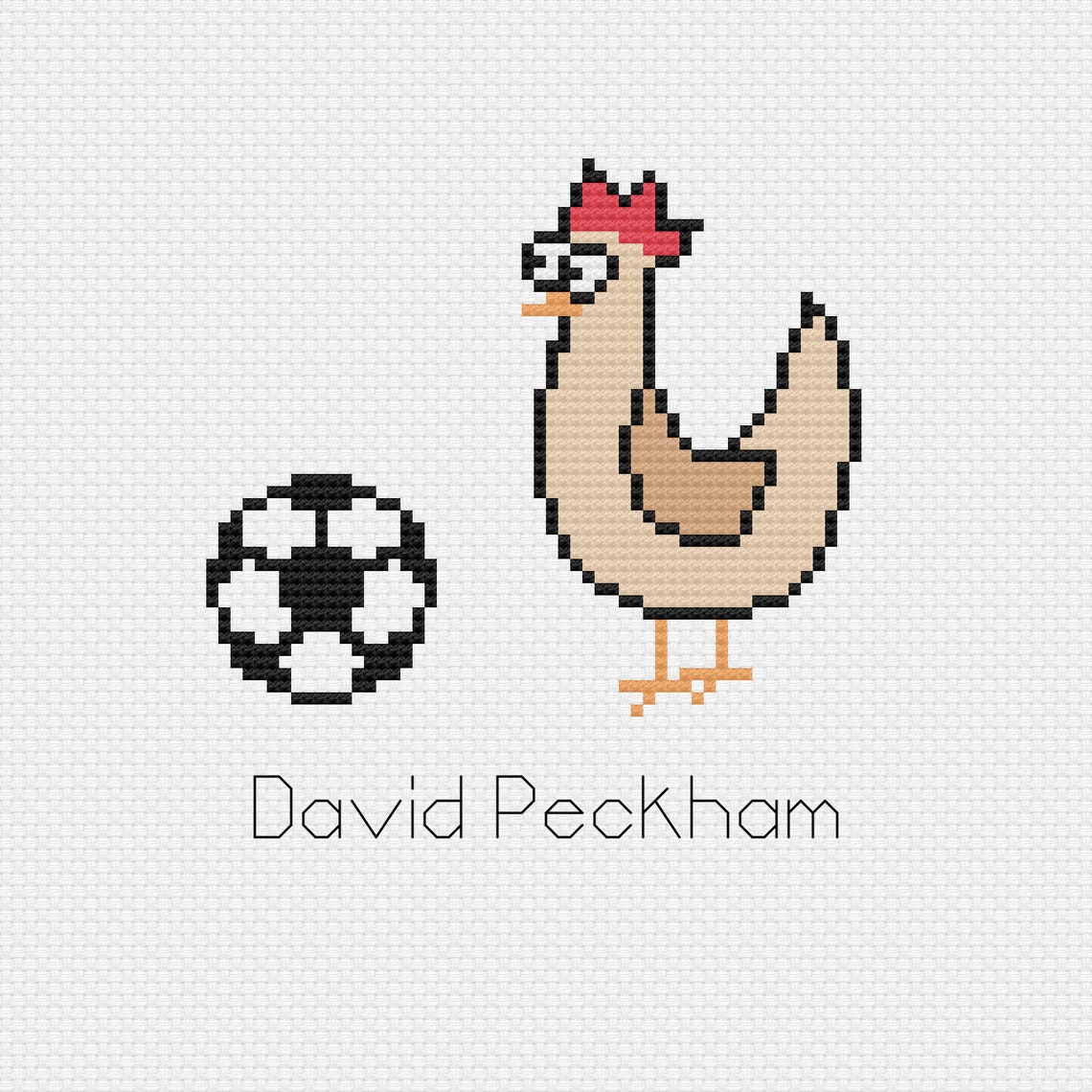 David Peckham Cross Stitch Pattern, Instant Download, Modern, Funny ...
