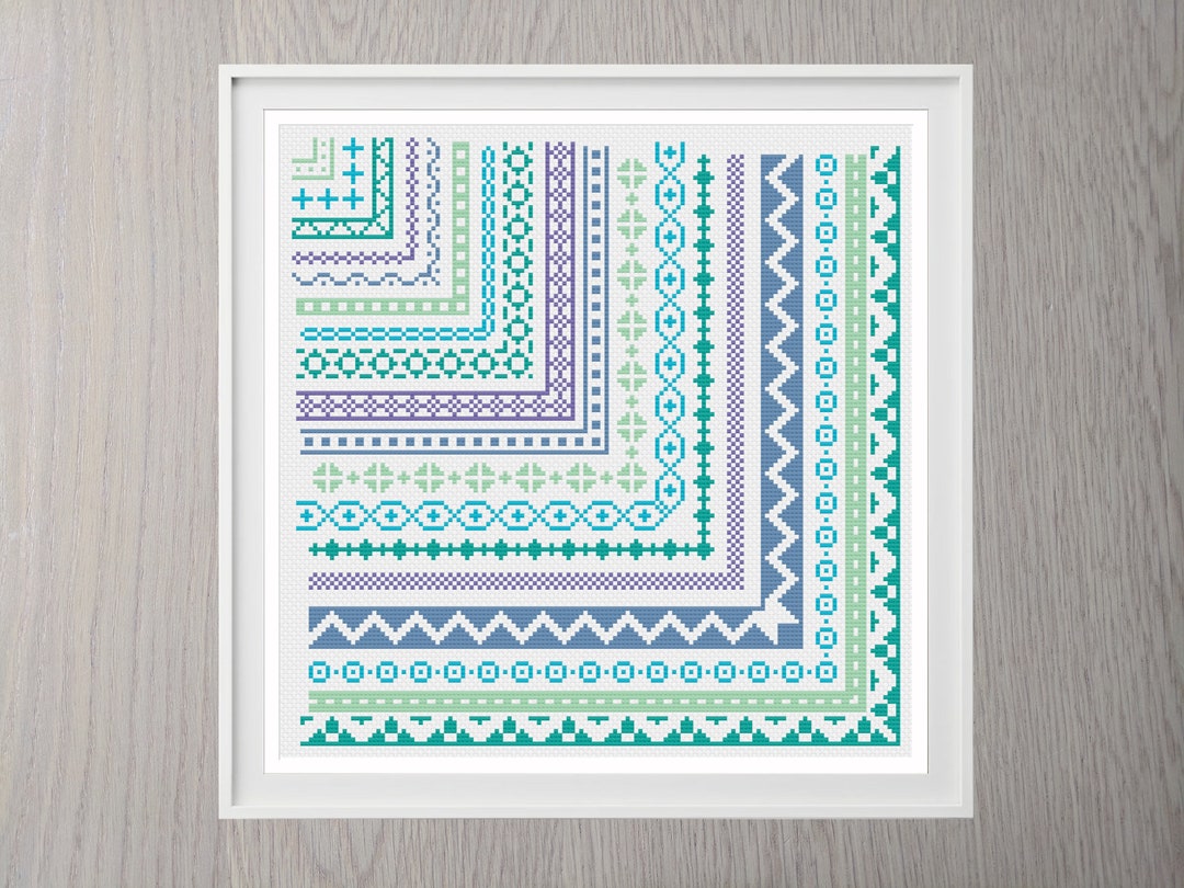 Cross Stitch Borders Pattern Simple Modern | PDF Download - Etsy