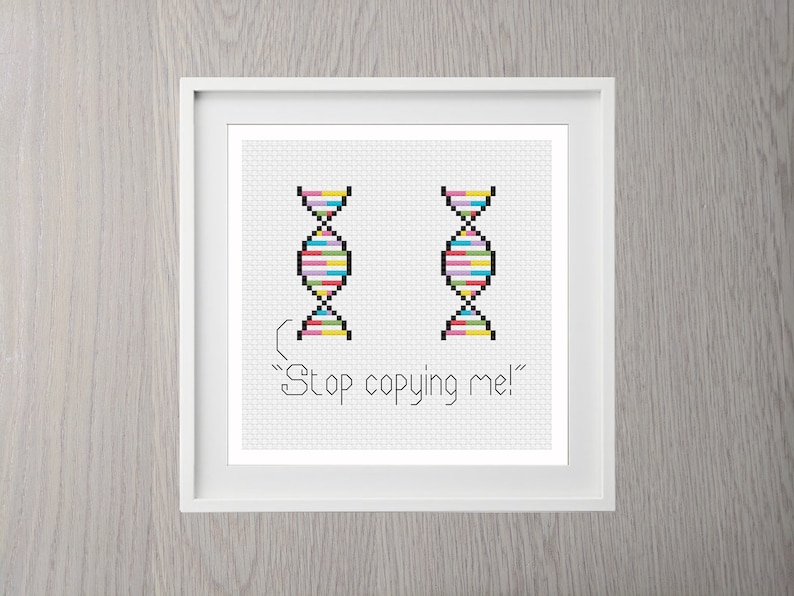 DNA Stop Copying Me Cross Stitch Pattern Instant Download - Etsy Australia