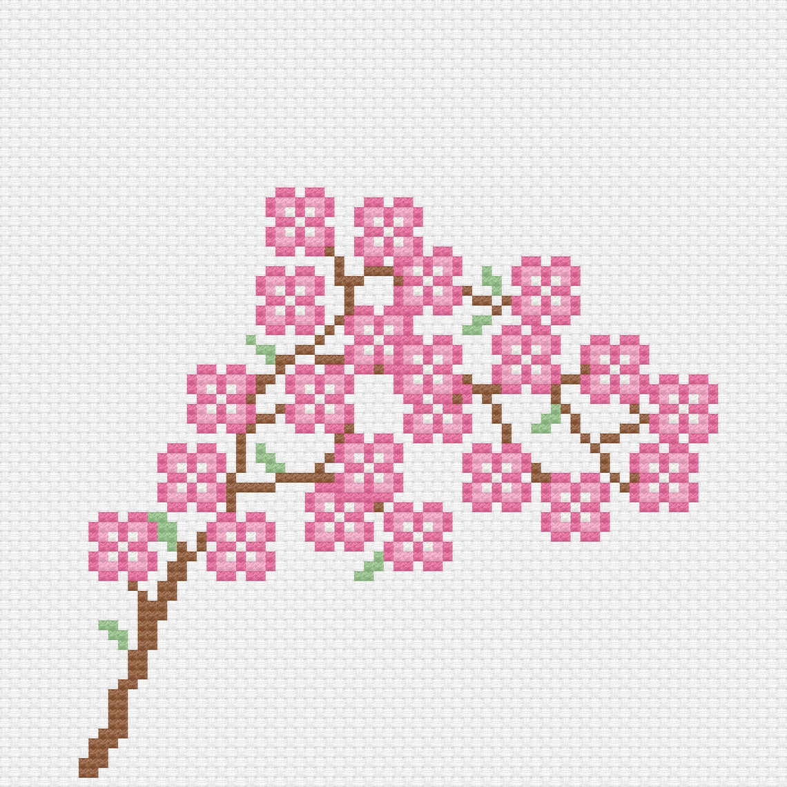 Cherry Blossom Cross Stitch Pattern Instant Download Modern - Etsy