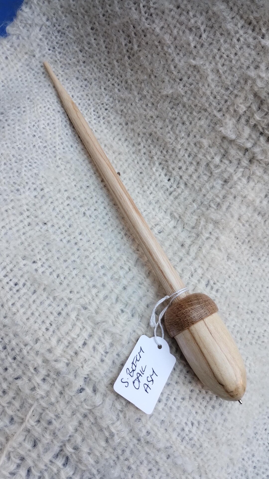 Reclaimed Oak & Spalted Beech and Ash Support Spindle , Brass Tip - Etsy
