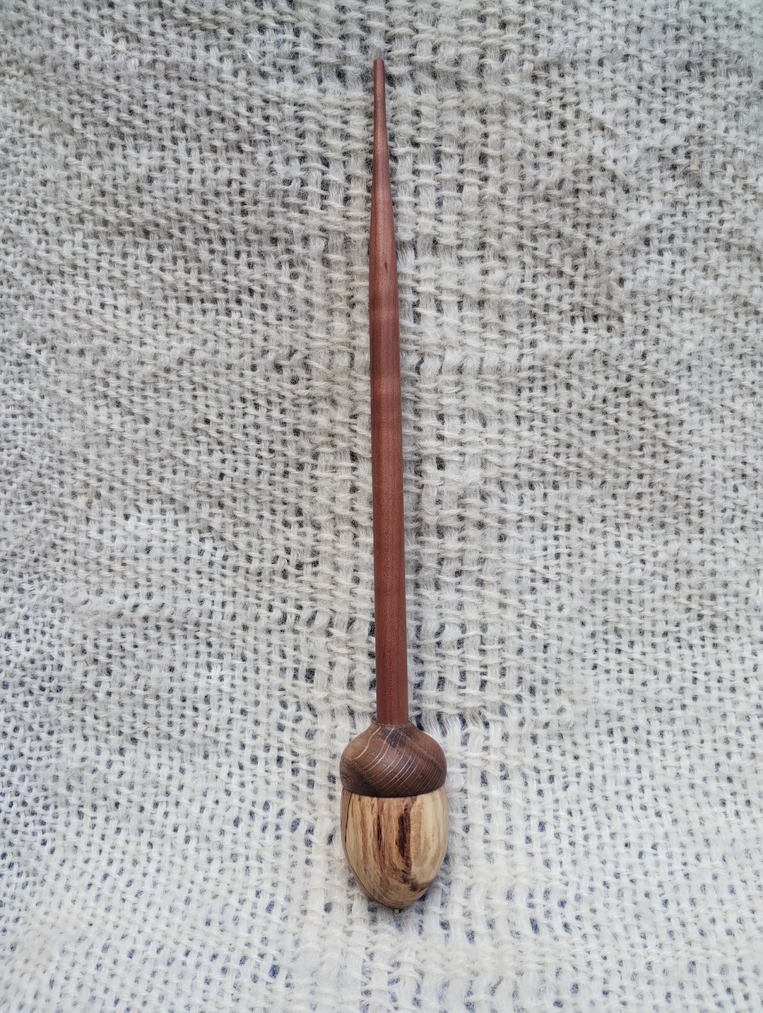 Support Spindle 38 Grms 1.1/4 Oz in Reclaimed Oak/spalted Beech Whorl ...