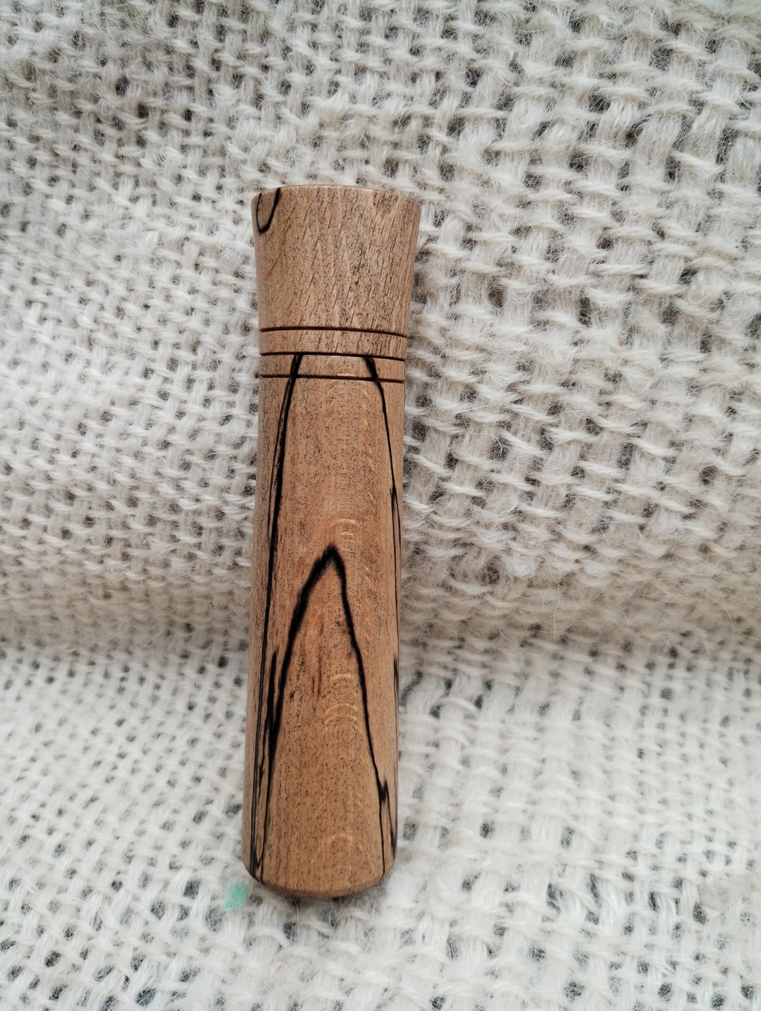 Turned Needle Case Box in Spalted Beech. Threaded Lid and Magnet in ...