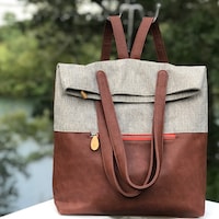 Convertible Canvas Tote Backpack: Minimalist 2-way Cotton Bag - Etsy