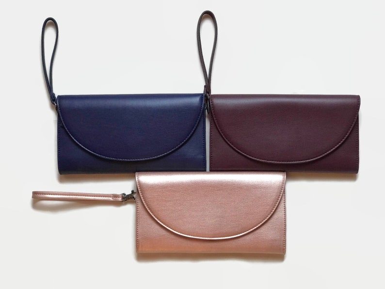 Vegan Leather Phone Wallet Wristlet: Minimalist Clutch - the Clark - Etsy