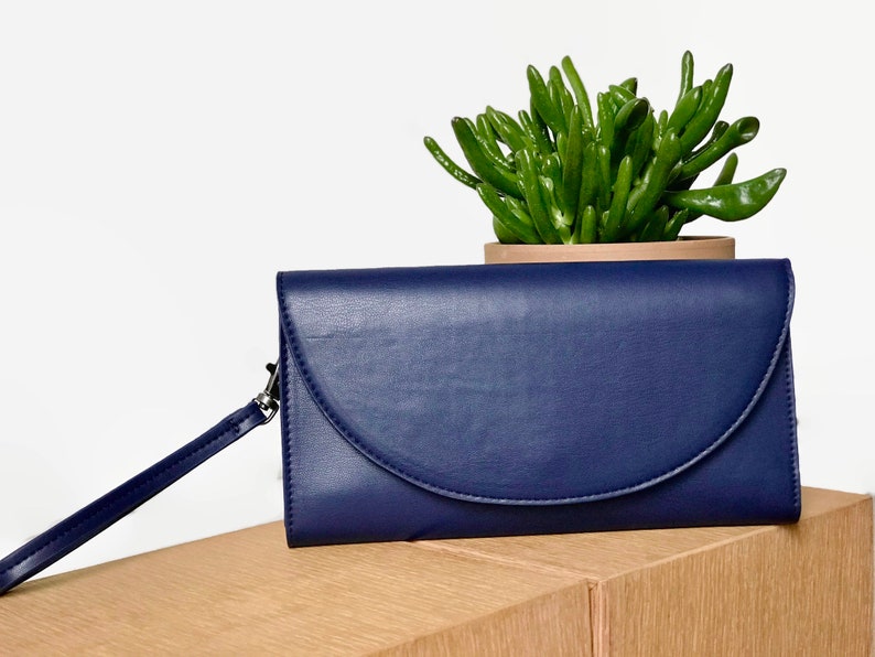 Vegan Leather Phone Wallet Wristlet: Minimalist Clutch - the Clark - Etsy