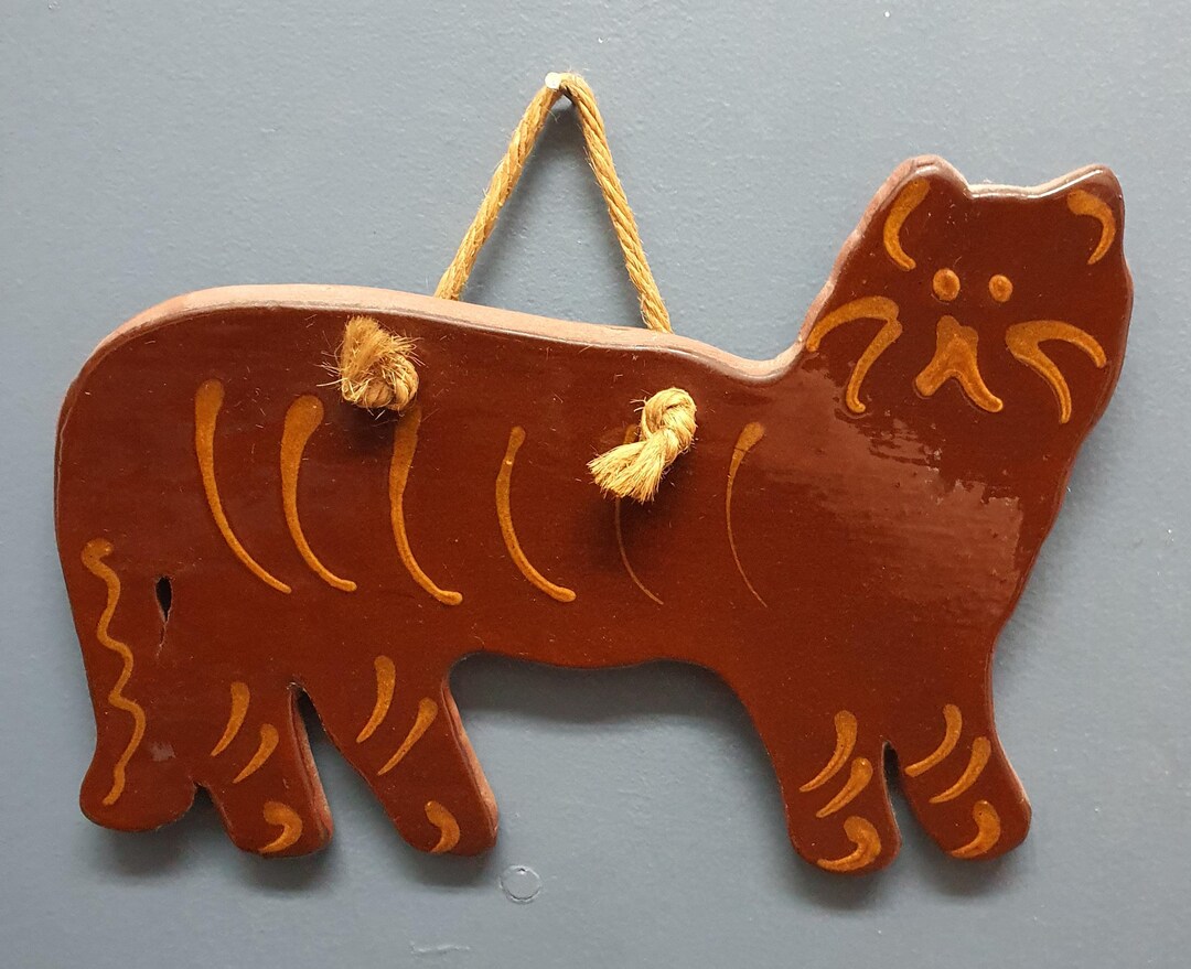 Vintage Foltz Pottery Redware Cat Wall Hanging-foltz Pottery ...