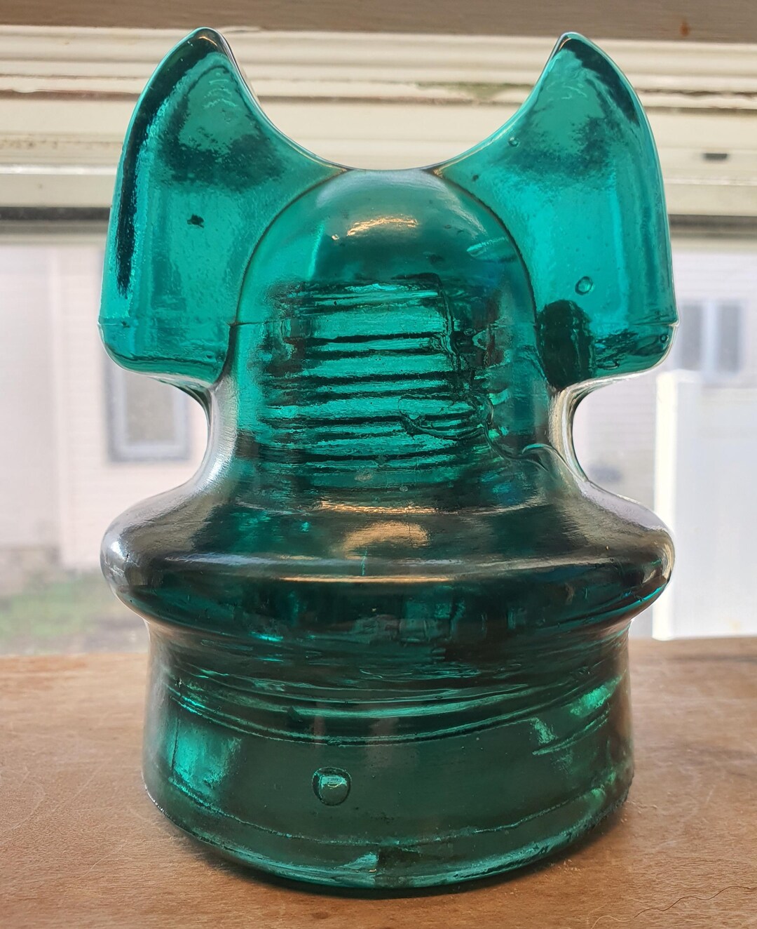 Antique Vintage Dark Aqua CD 258 Roman Helmet Cable Glass Insulator ...