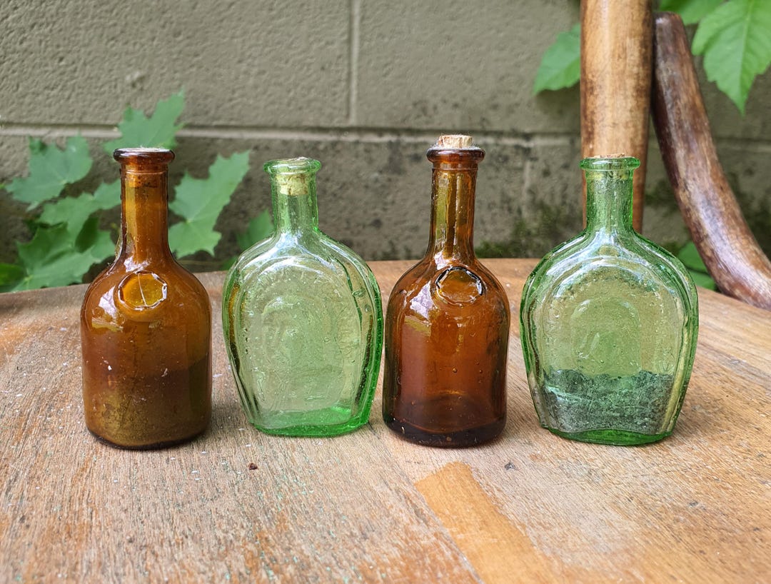 Vintage 1970s Wheaton Amber and Green Bitters Bottles Lot of 4-vintage ...