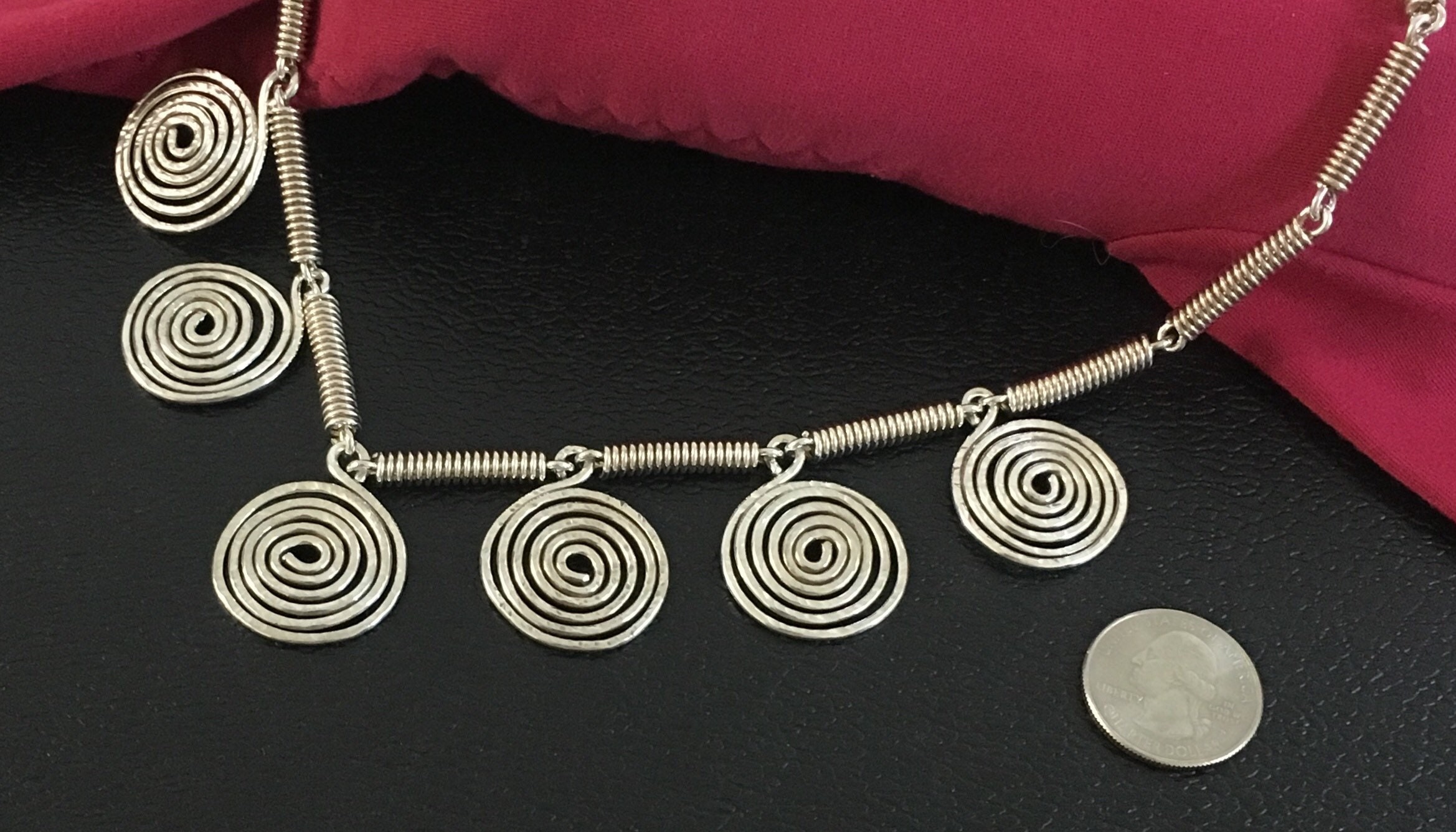 Statement Hammered Sterling Silver Spiral & Coiled Chain - Etsy