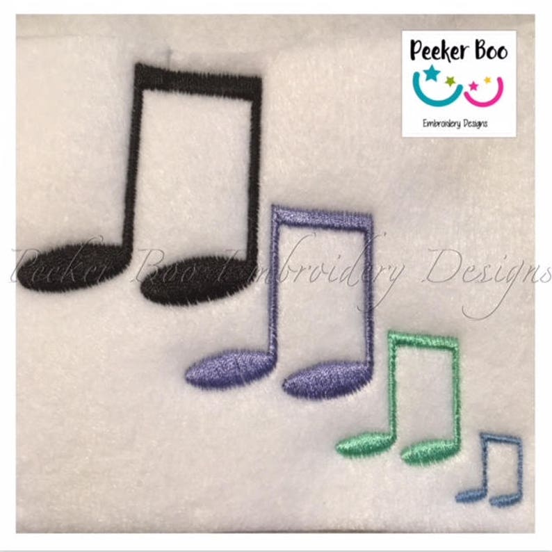 Musical Notes Embroidery Design. Available in Four Sizes | Etsy